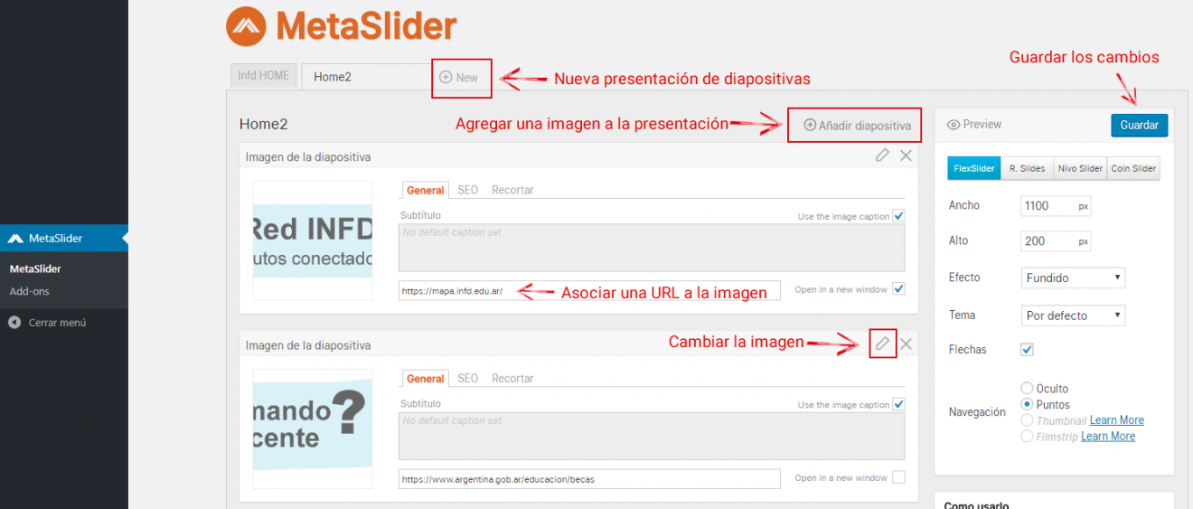 Cómo agregar un slider o carrusel